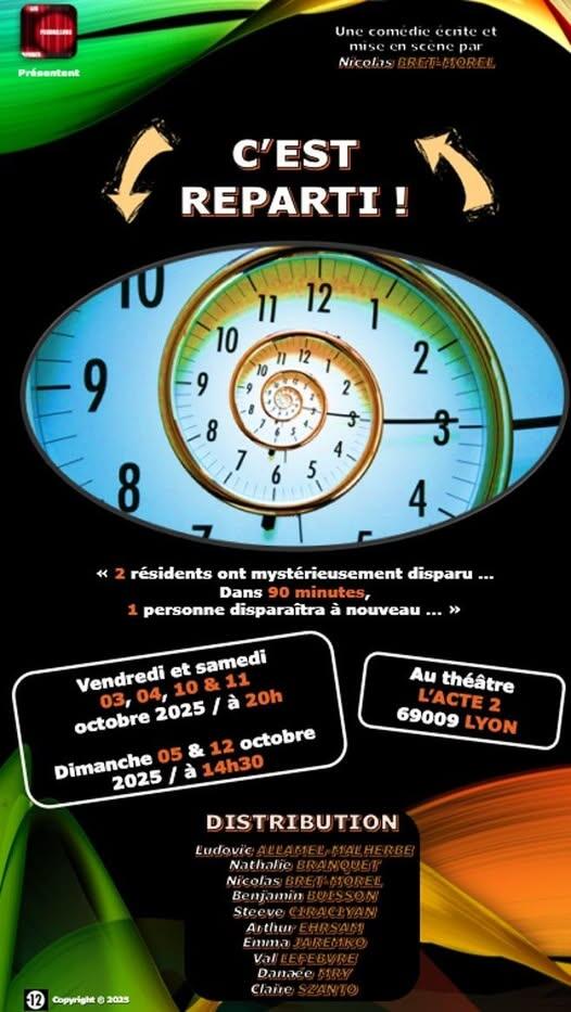 C'EST REPARTI ! - Théâtre Comédie - Billet & Réservation