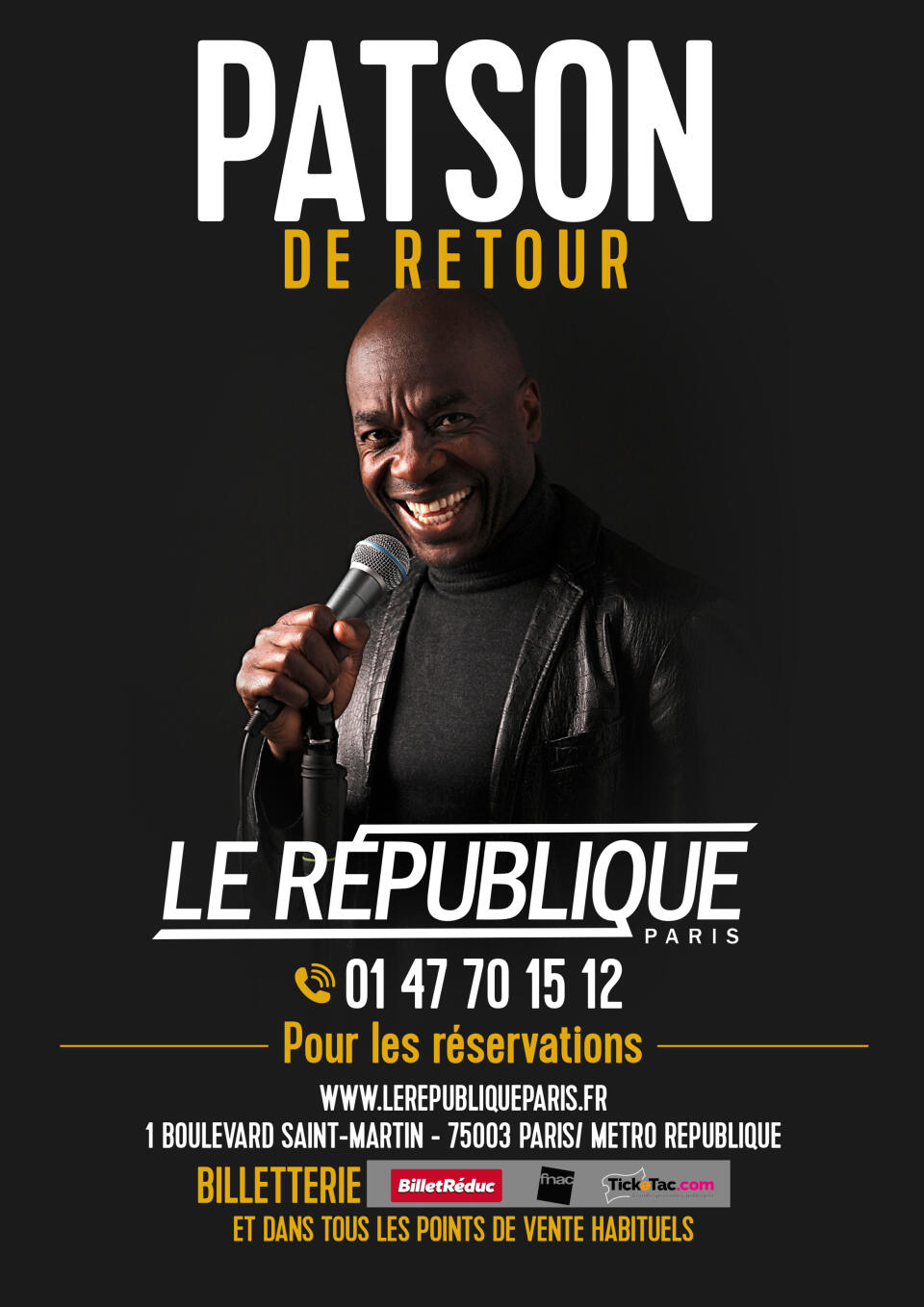 PATSON - One-man show - Billet & Réservation